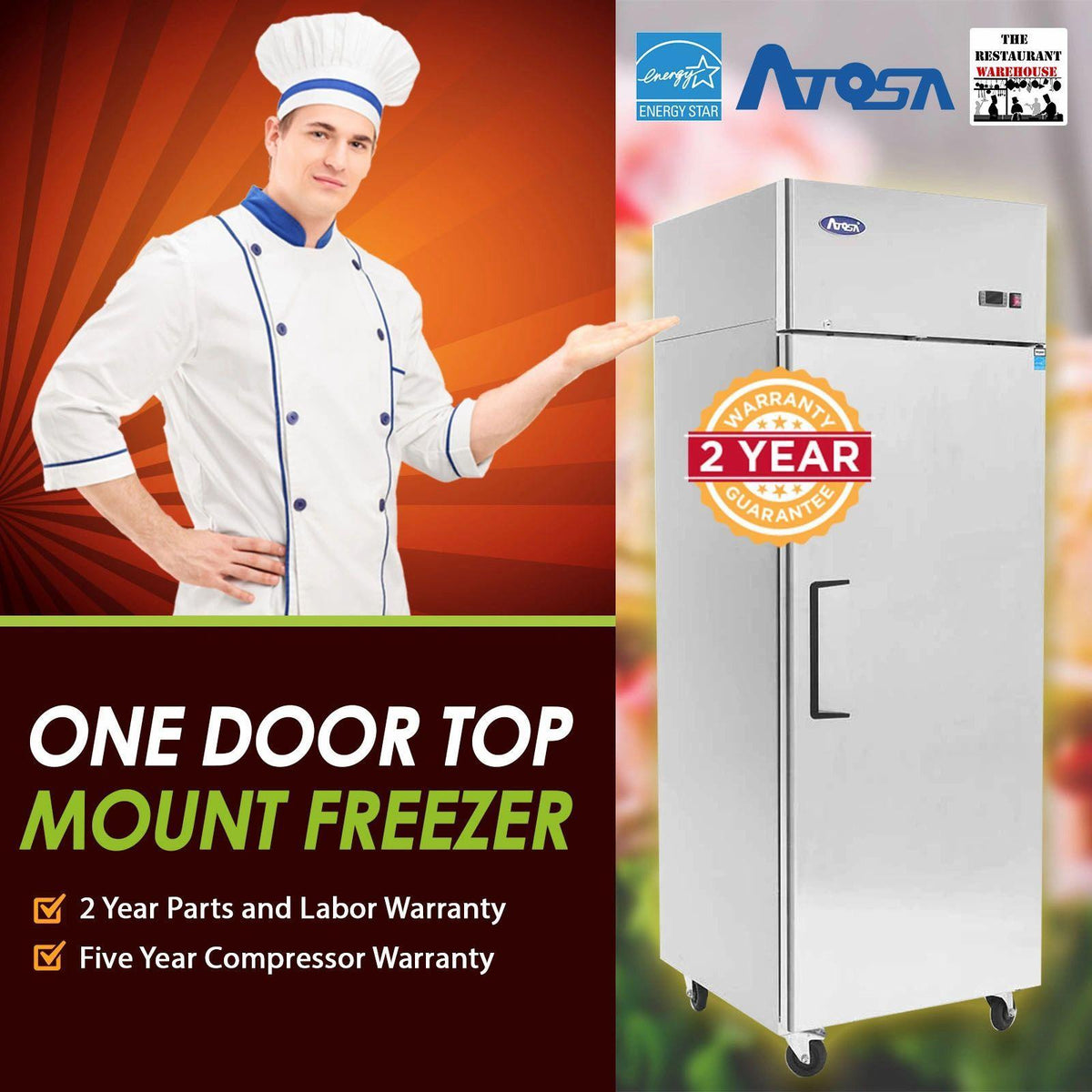 Atosa MBF8001GR 29" One Door Commercial Reach-In Freezer | The ...