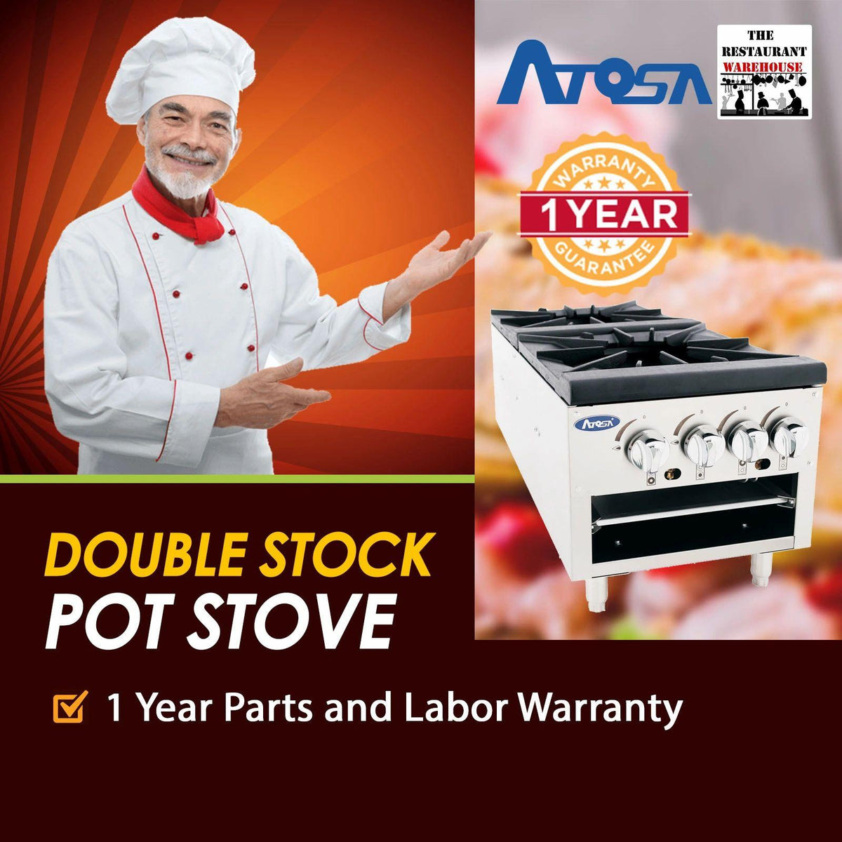 Atosa USA ATSP-18-2L Low Double Burner Stock Pot Stove - Propane — The ...